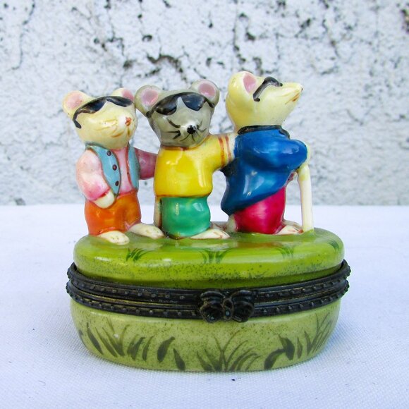 Source Unknown | Accents | Vintage The Blind Leading The Blind Hinged ...